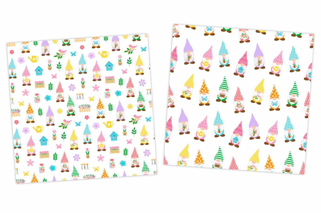 Spring Gnomes seamless patterns – MasterBundles