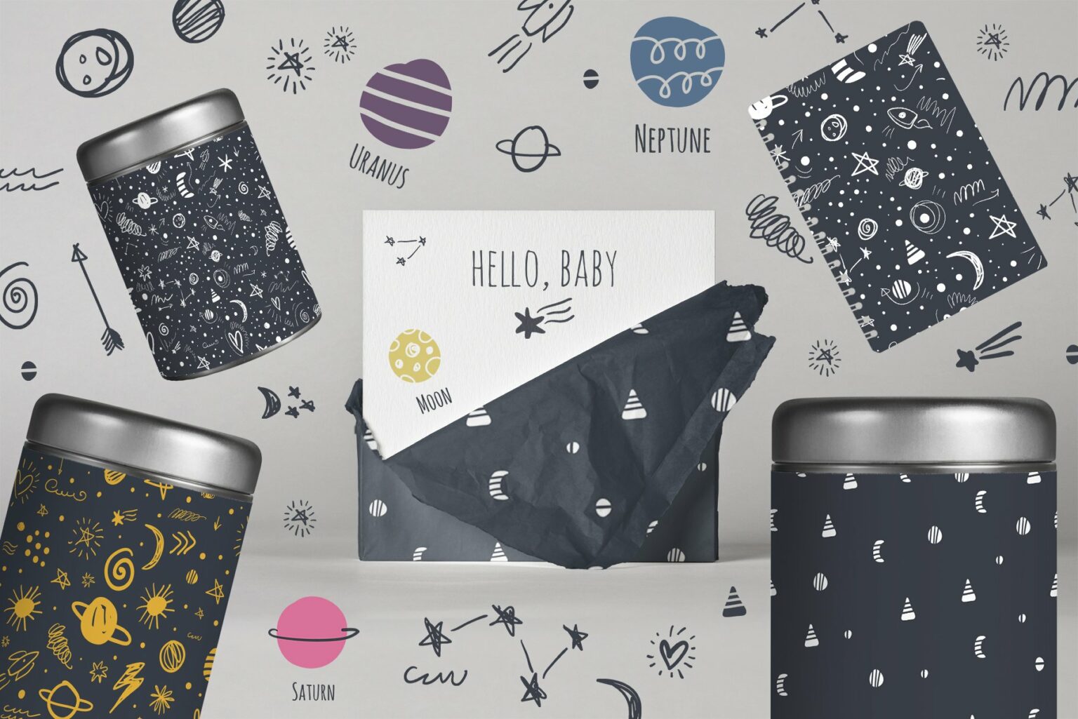 Doodle Space Clipart Set – MasterBundles