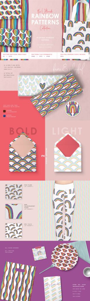 Ultimate Rainbow Patterns Collection – MasterBundles