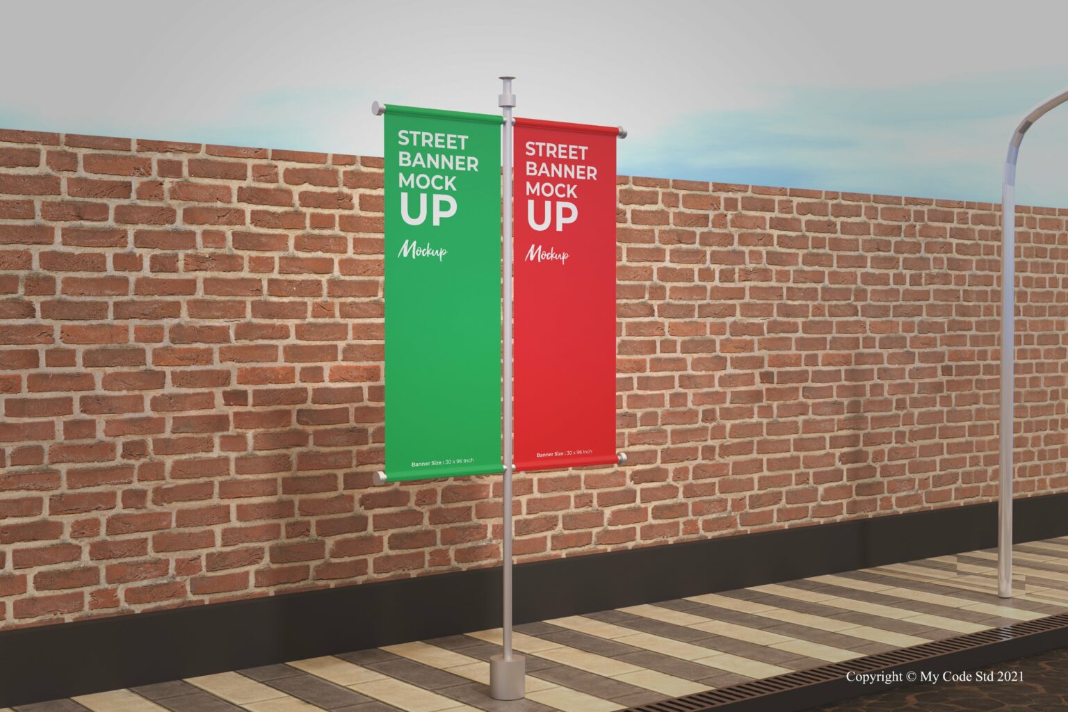 Realistic Street Banner Mockup – MasterBundles
