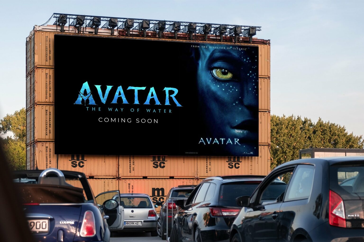 Drive-In Cinema Screen Mockup PSD – MasterBundles