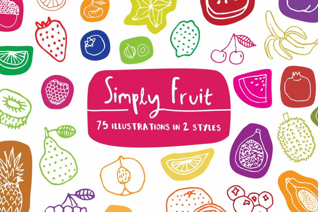 Simply Fruit Illustration Pack – MasterBundles
