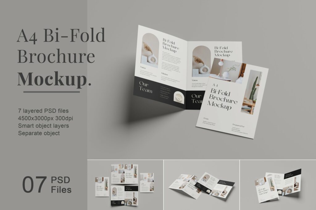 A4 Bi-Fold Brochure Mockup – MasterBundles