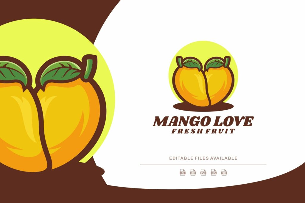 Mango Love Simple Mascot Logo – MasterBundles