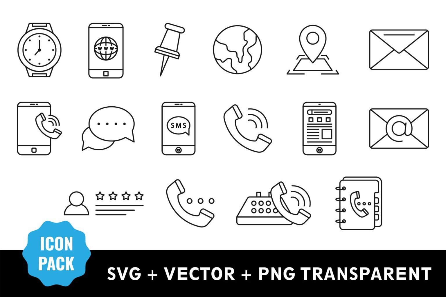 Contact Us icon bundle svg – MasterBundles