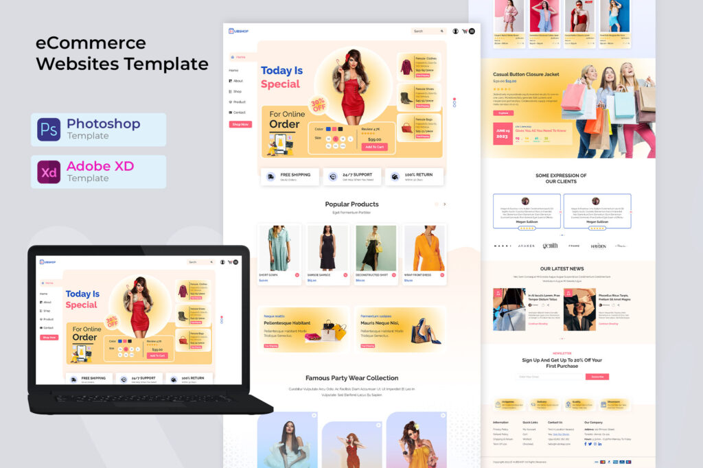 E-commerce Website PSD & XD Templates - MasterBundles