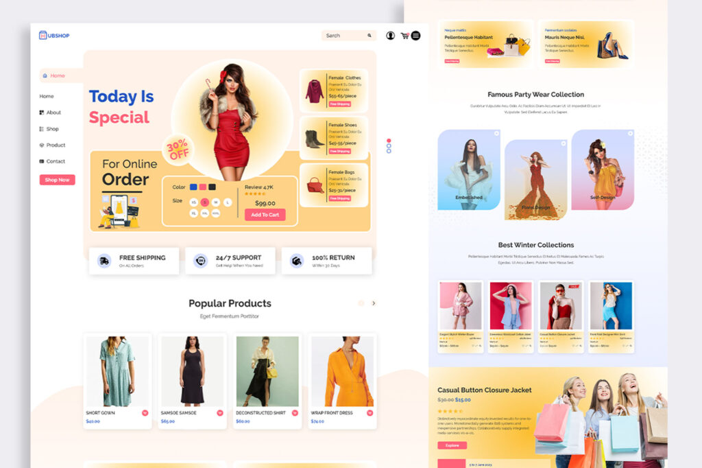 E-commerce Website PSD & XD Templates - MasterBundles