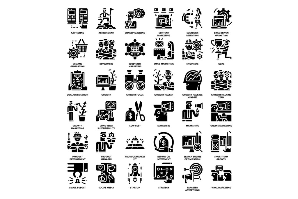 36 Growth Marketing Icons Set x 4 Styles - MasterBundles