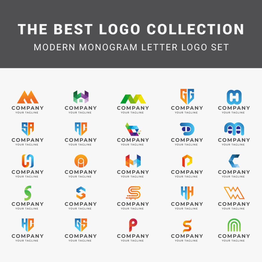25 Logos Bundle Modern Monogram Letter Logo Set for a different types ...