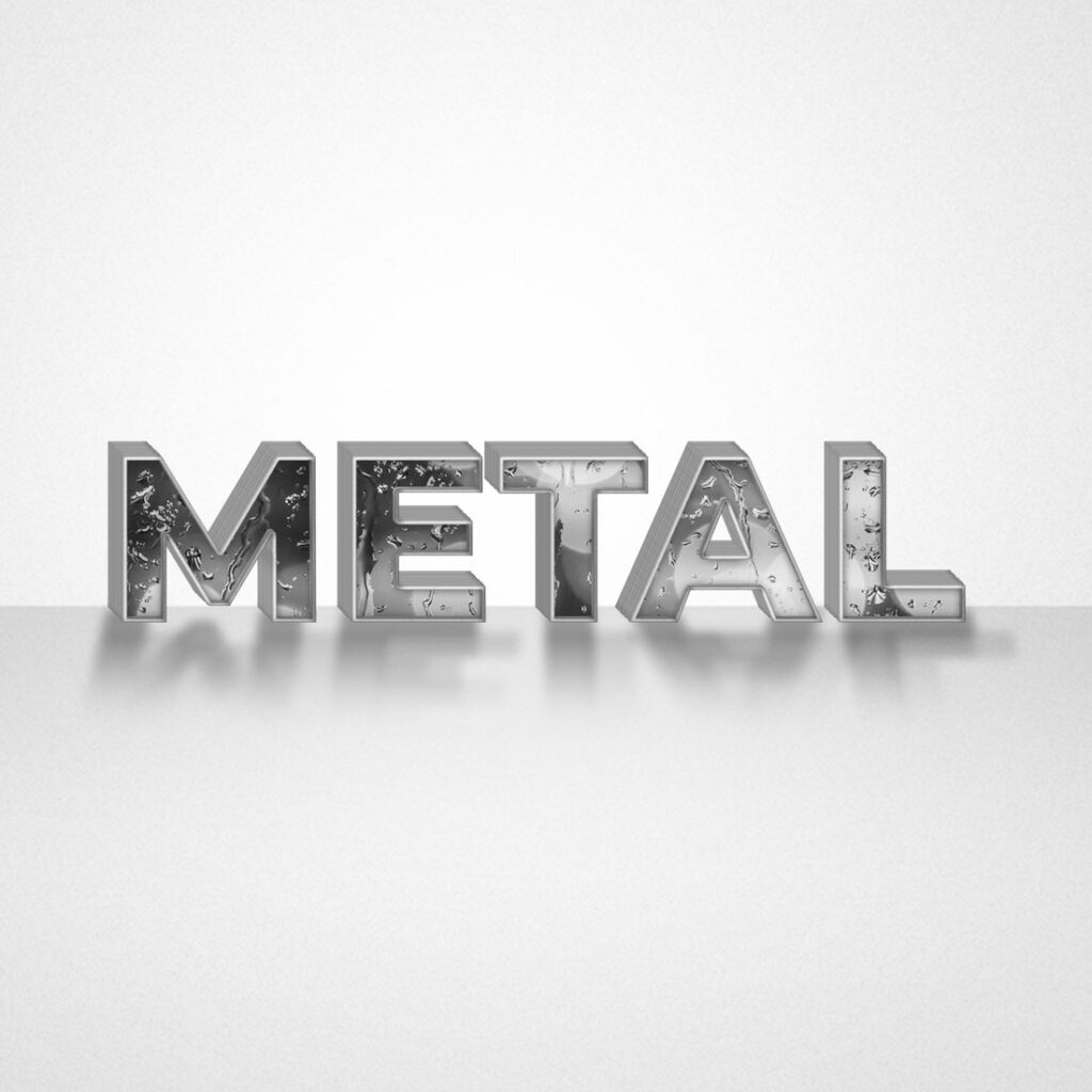 3D Metal Text Effect PSD