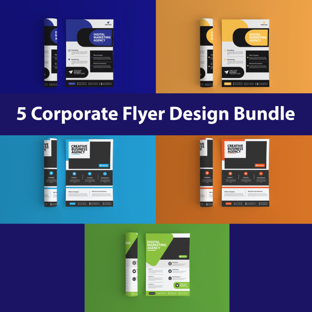 5 corporate flyer design bundle - MasterBundles