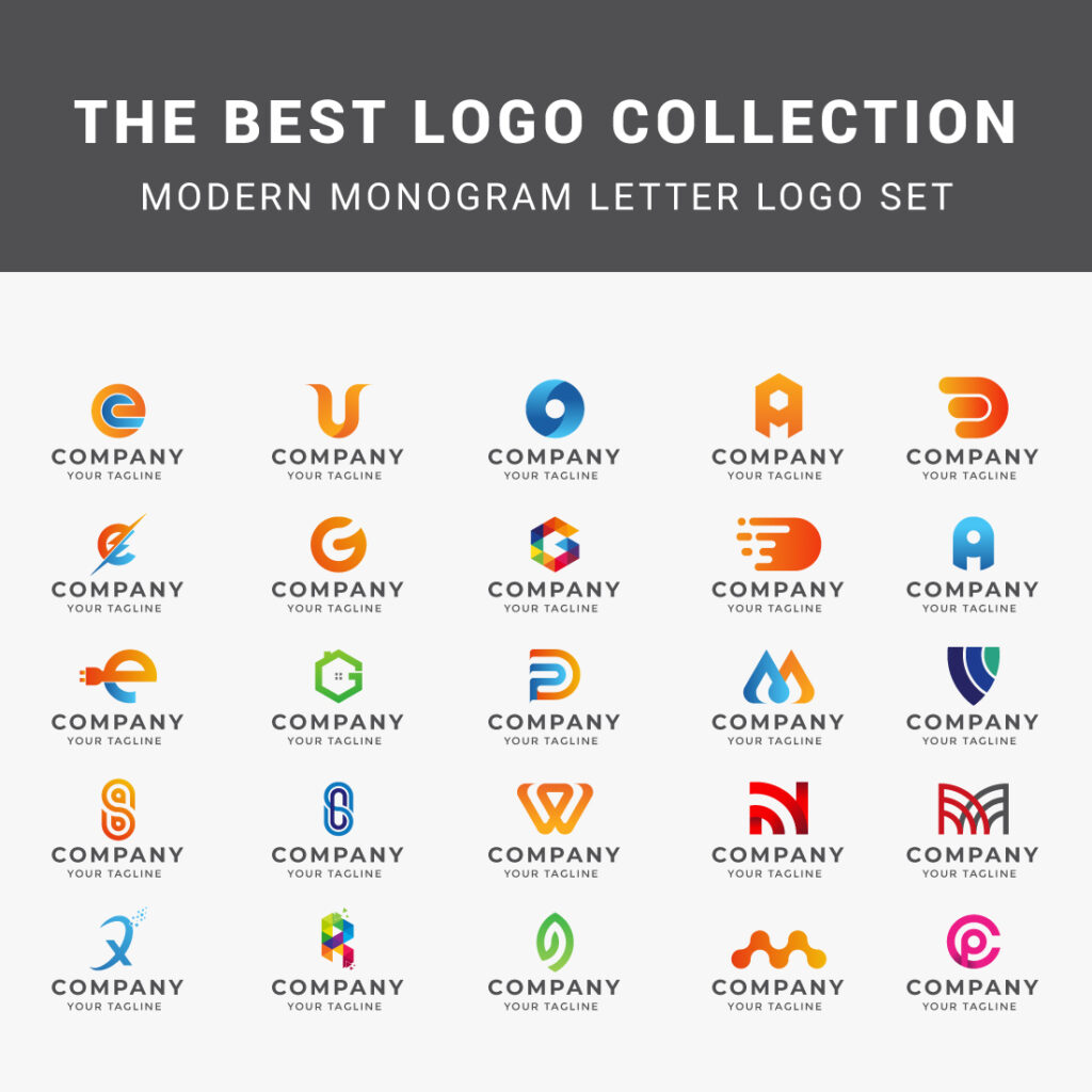 25 Logos Bundle Modern Monogram Letter Logo Set for different types of ...