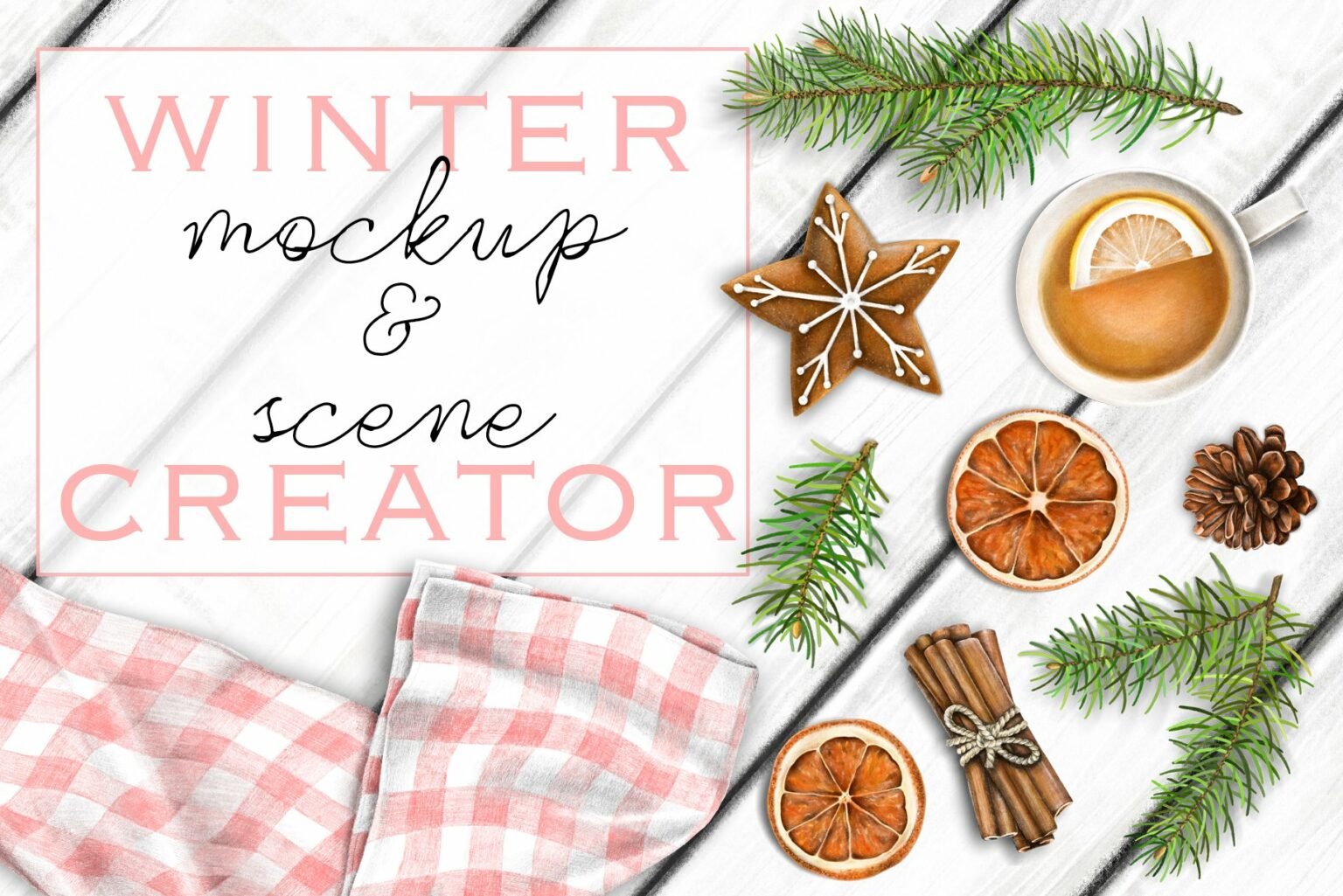 Cozy Winter MockUp & Scene Creator – MasterBundles