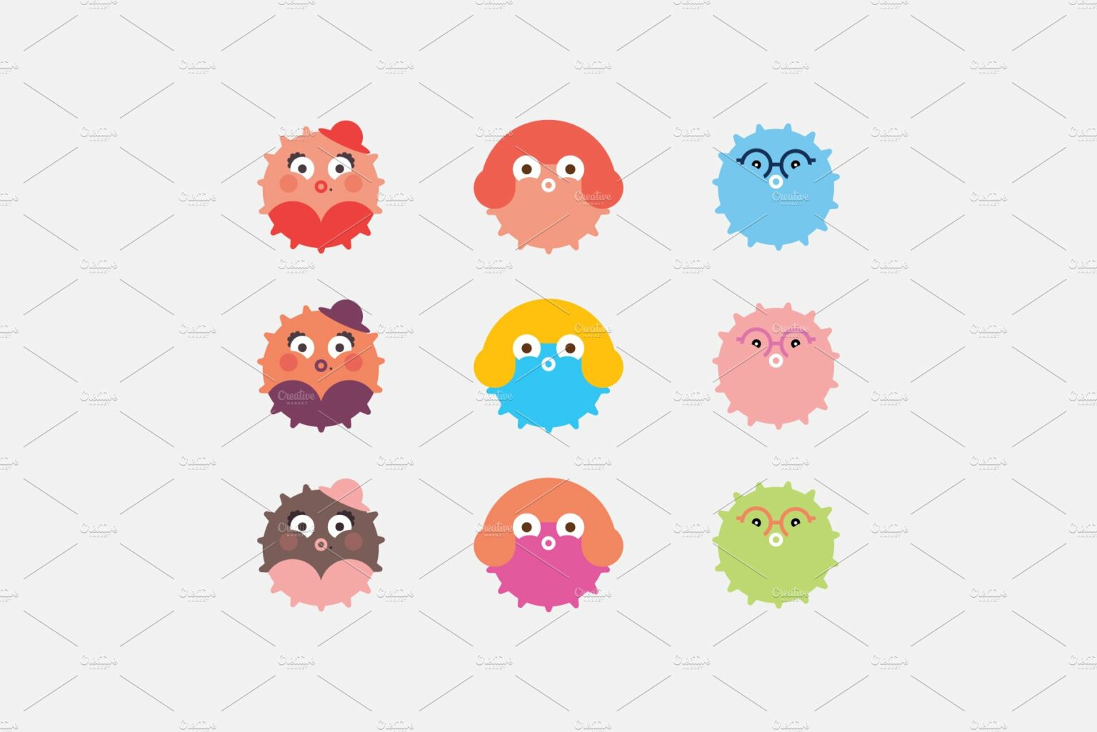 Puffer Fish Avatars – MasterBundles