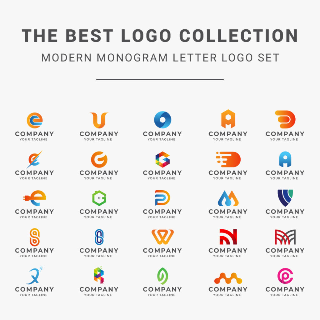 25 Logos Bundle Modern Monogram Letter Logo Set for different types of ...