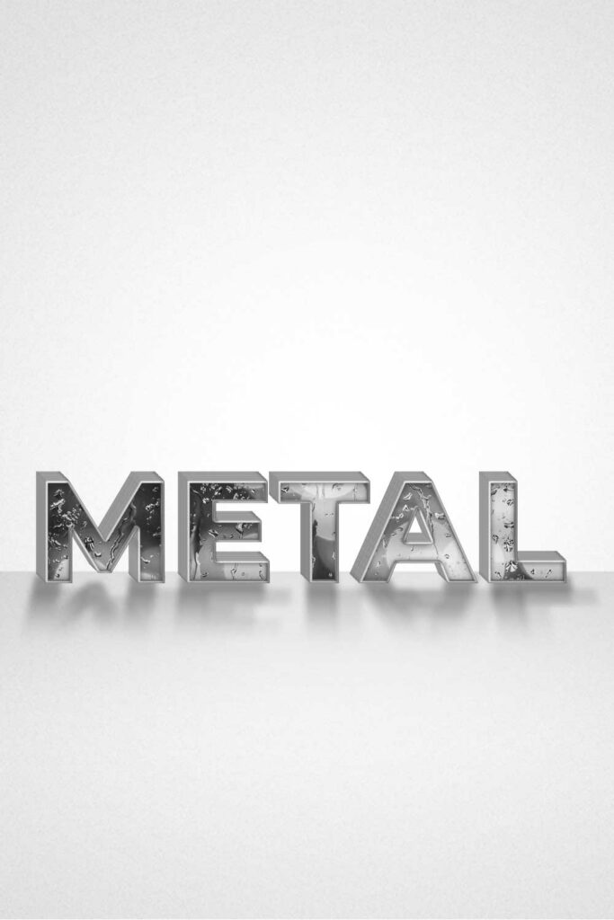 3D Metal Text Effect PSD