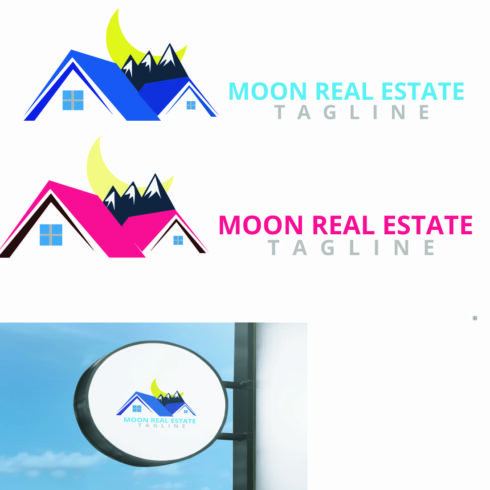 REAL ESTATE LOGO MOON REAL ESTATE LOGO TEMPLATE - MasterBundles