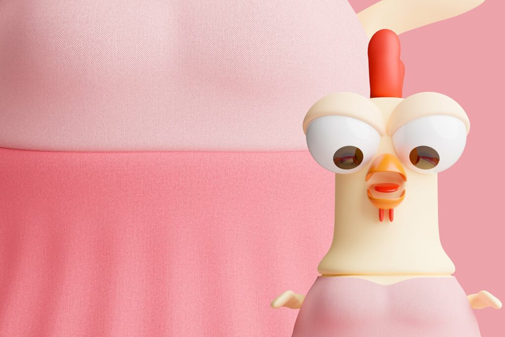 Hen 3D Character Illustration – MasterBundles