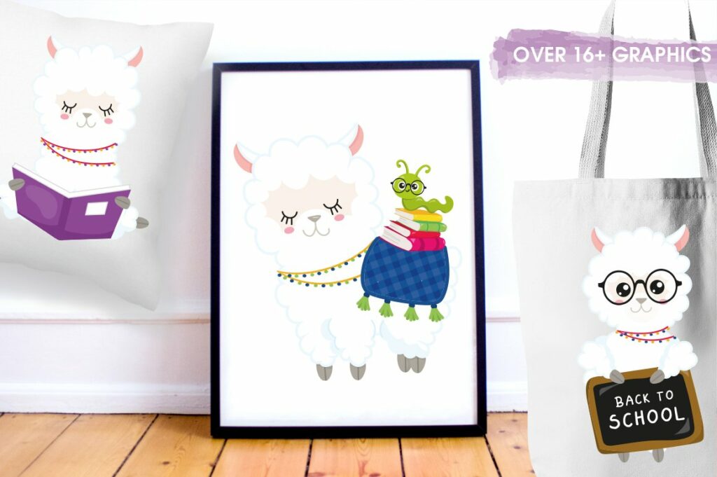 Back to School Llama – MasterBundles
