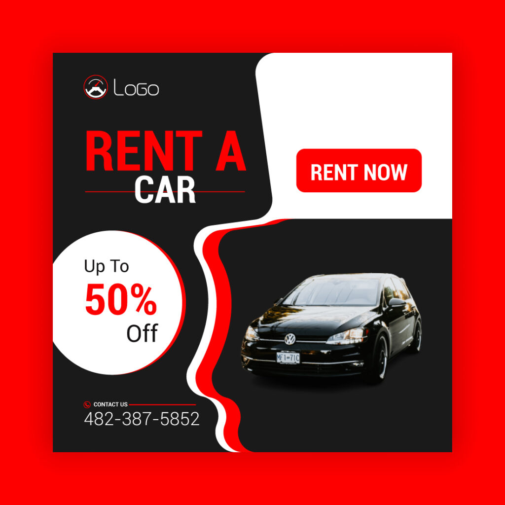 Rent A Car and Rental Business Social Media Post Template Bundle ...