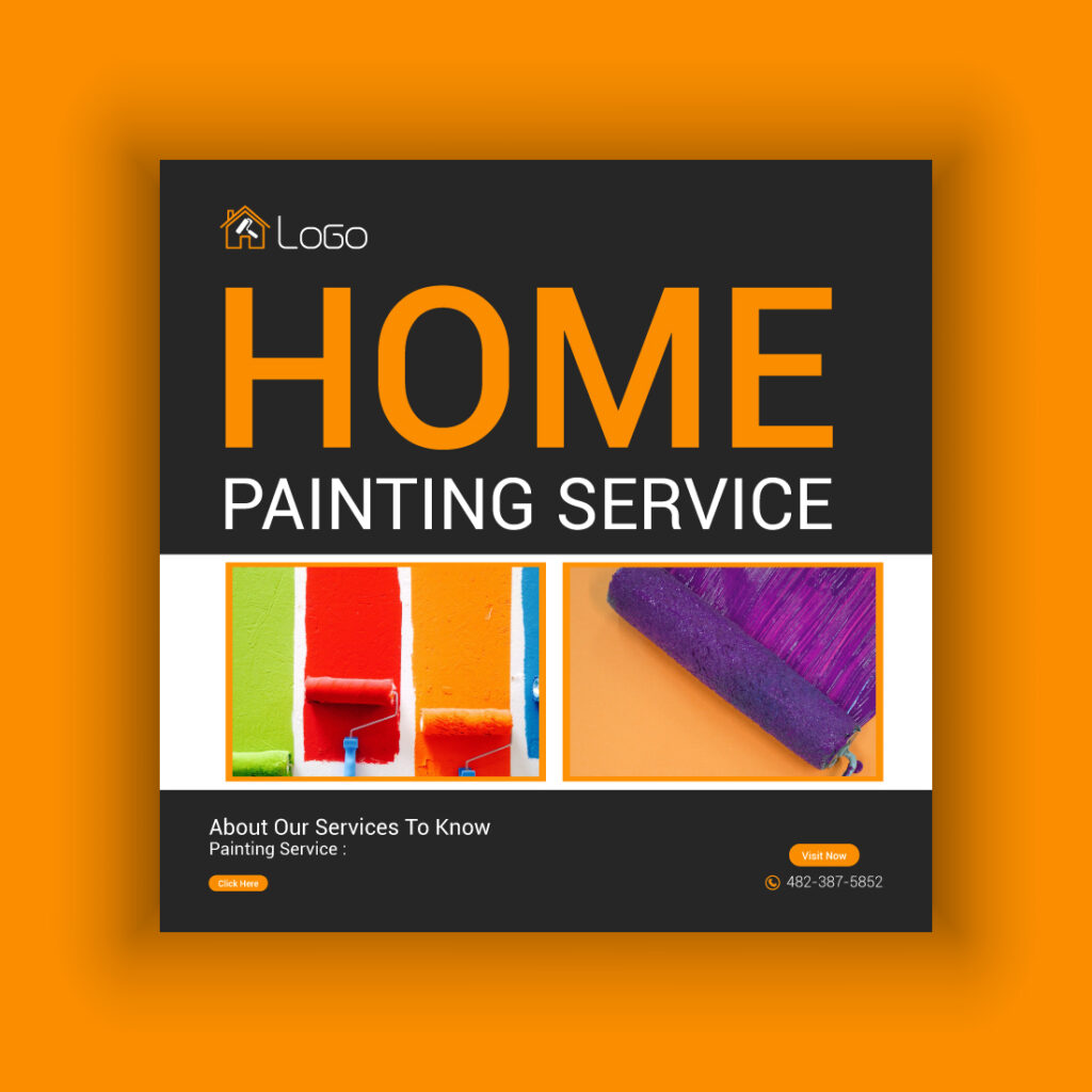 Home Painting Media Post Template Bundle - MasterBundles