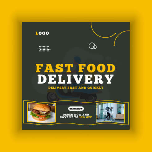 Burger House & Fast Food Delivery Social Media Post Template Bundle ...