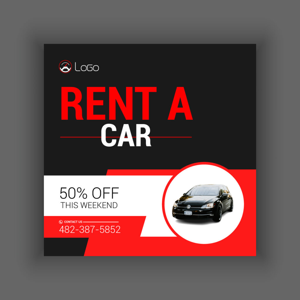 Rent A Car and Rental Business Social Media Post Template Bundle ...