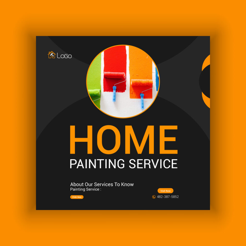 Home Painting Media Post Template Bundle - MasterBundles