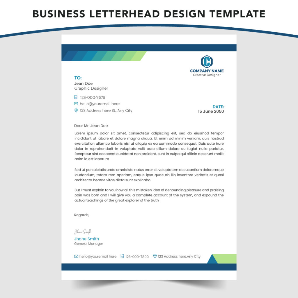 Corporate Business Letterhead Template Design - MasterBundles