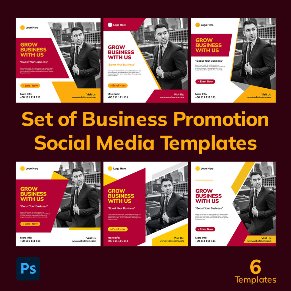 Set of Business Promotion Social Media Templates