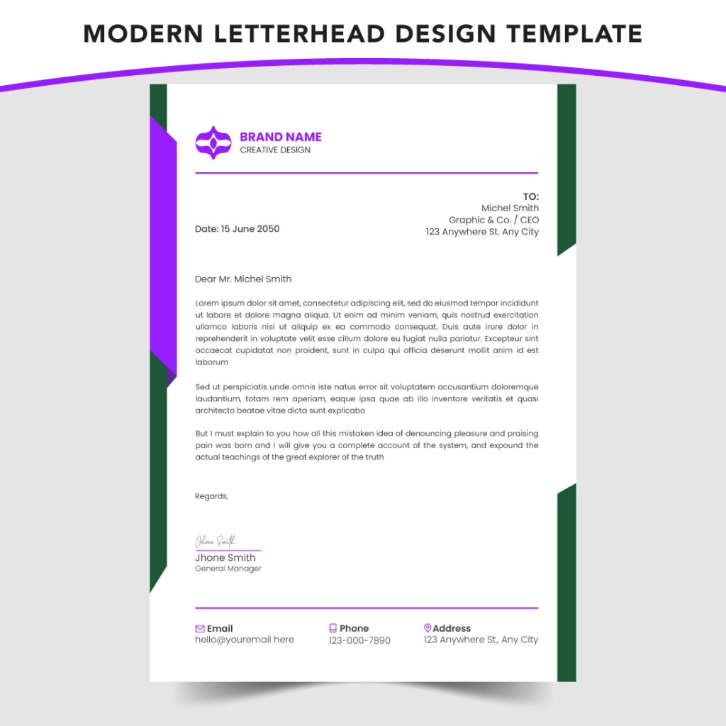 Corporate Business Letterhead Template Design - MasterBundles