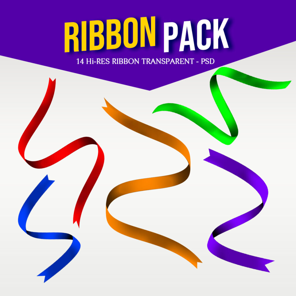 14 High-Res Ribbon PSD - MasterBundles