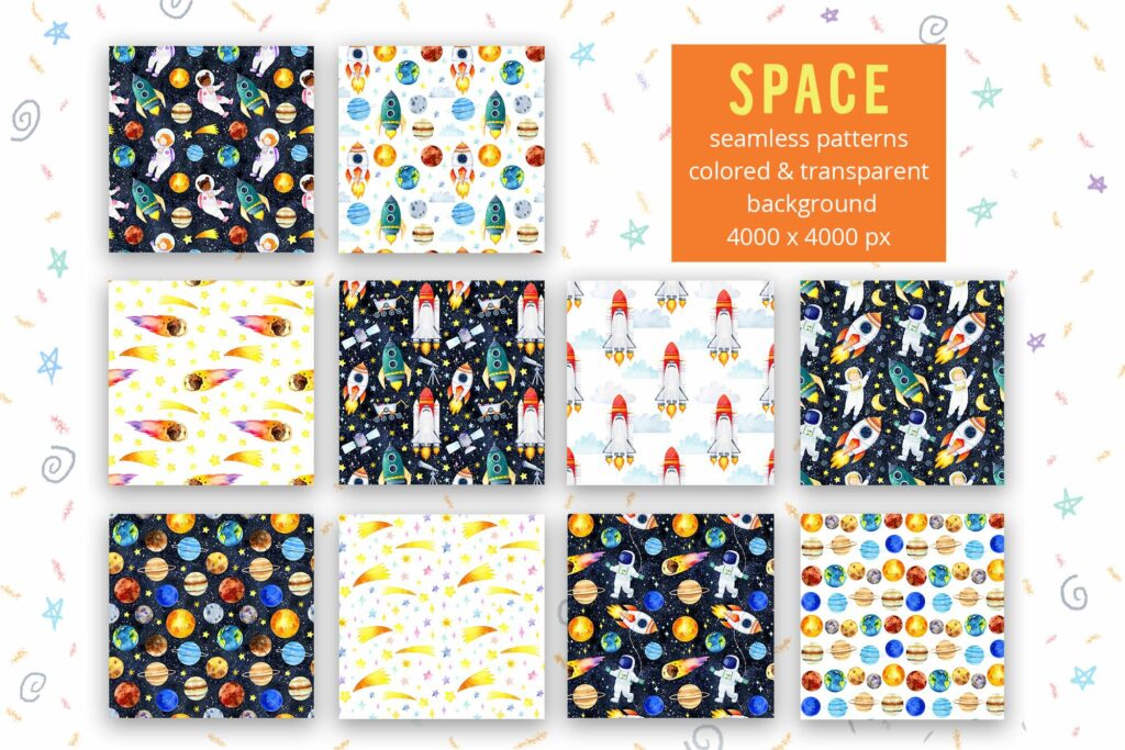 Outer Space clipart Solar System set – MasterBundles