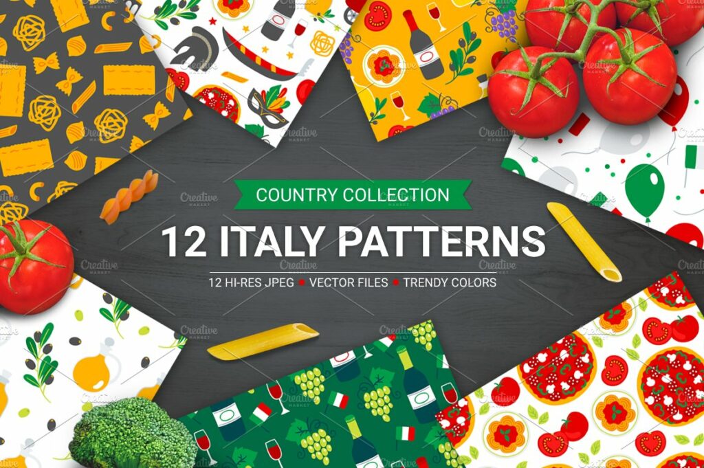 12 Italy Seamless Patterns – MasterBundles