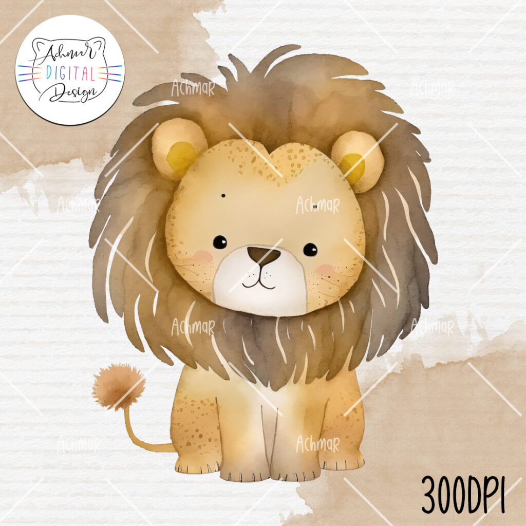 Lion Watercolor Illustration - MasterBundles