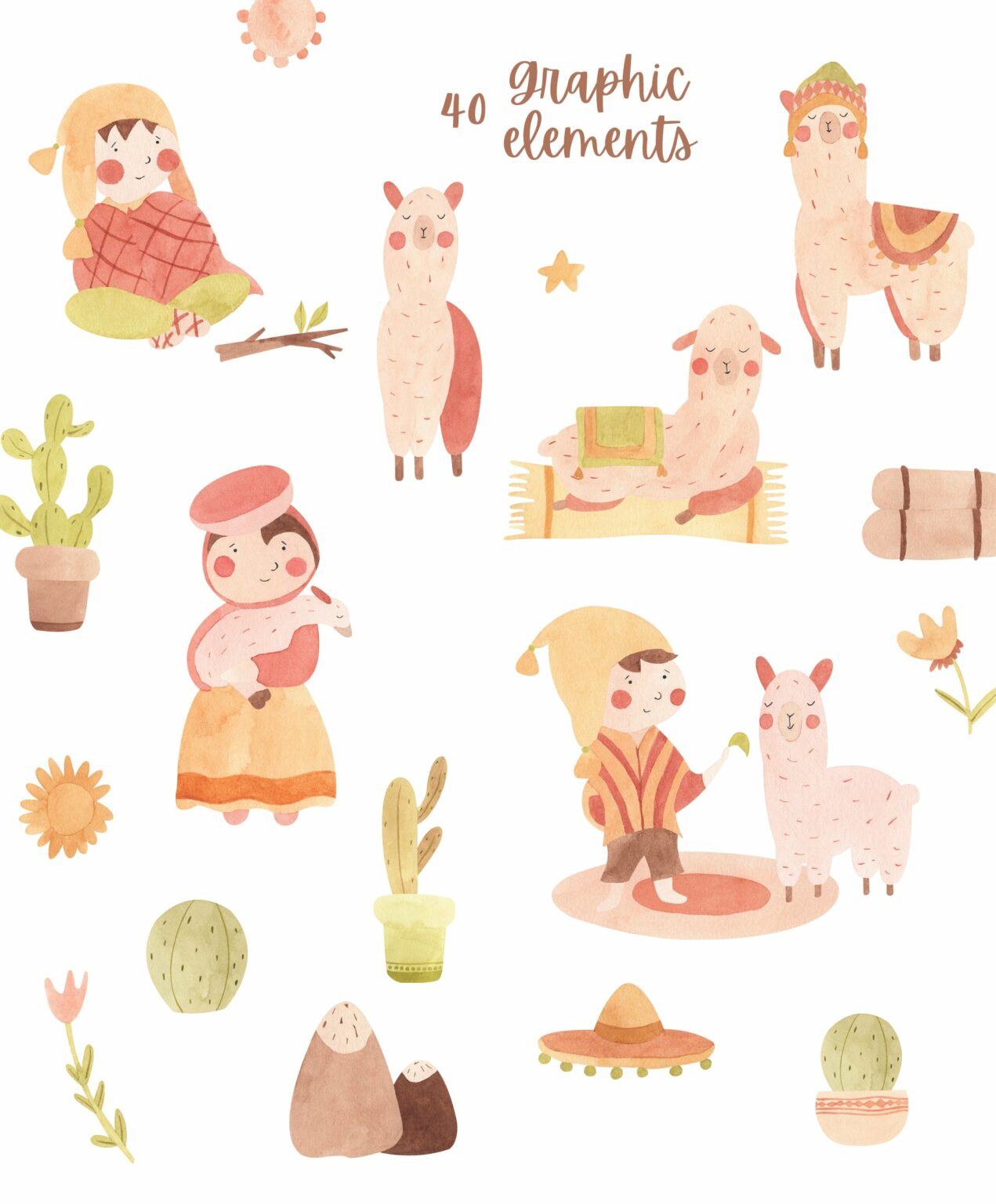 Llama & Friends Clipart – MasterBundles