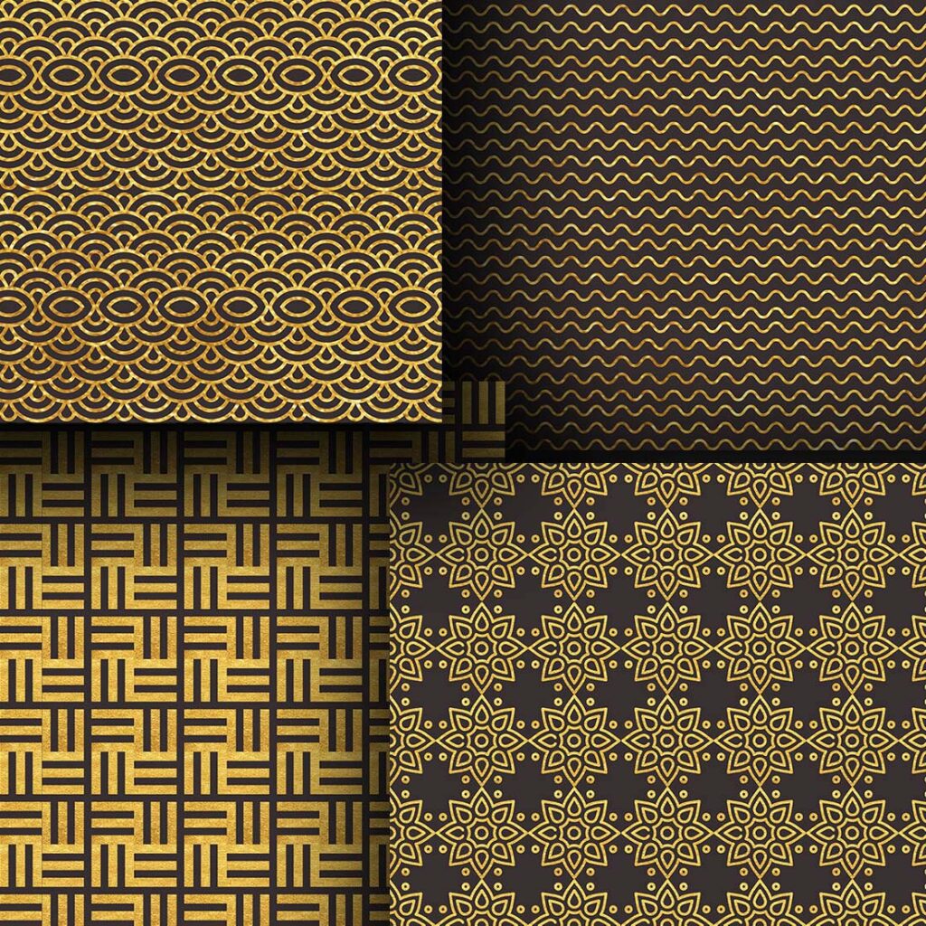 GOLDEN PATTERN DESIGNS FOR WALLPAPERS - POSTER BACKGROUND - TSHIRT ...