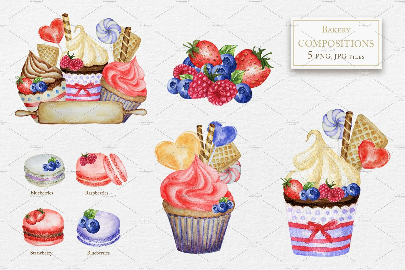 Sweet Cake Baking Watercolor clipart – MasterBundles