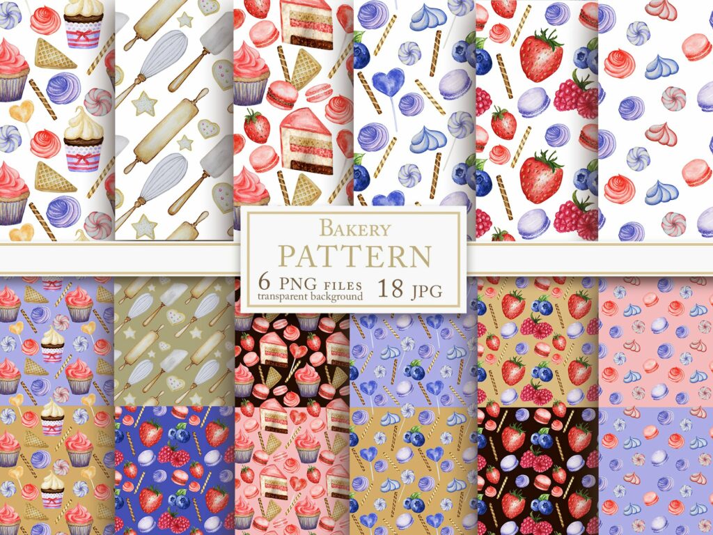 Sweet Cake Baking Watercolor clipart – MasterBundles