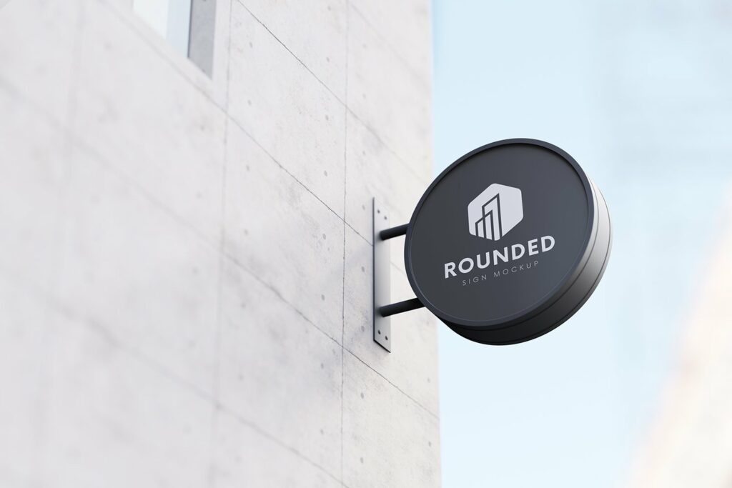 Round Wall Mounted Sign Mockups – MasterBundles