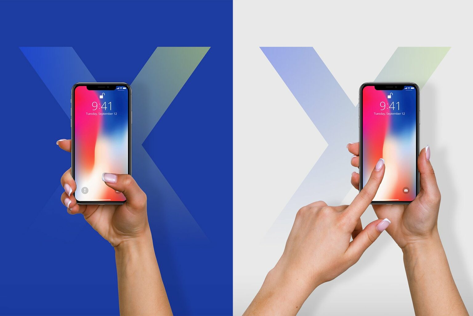 iPhone X in Hands Mockups – MasterBundles