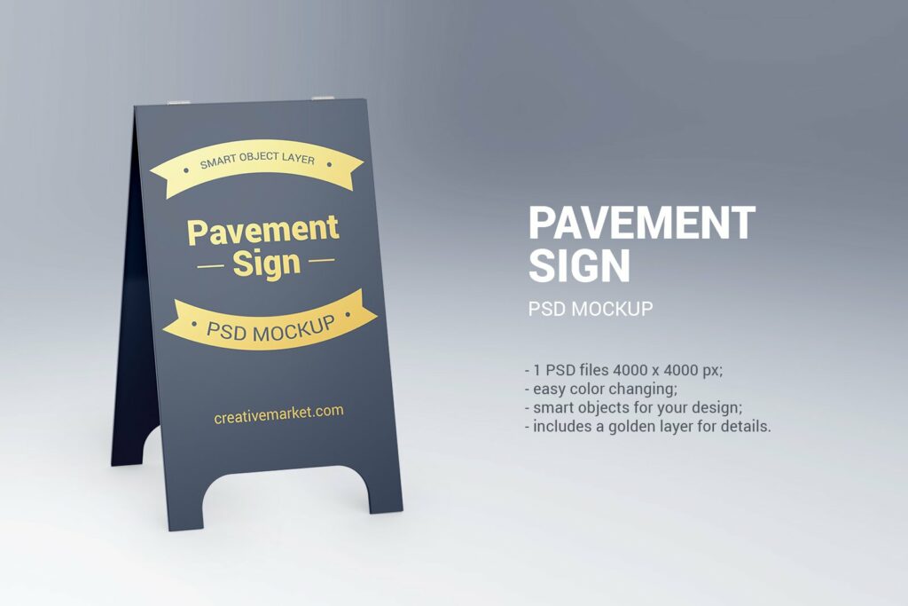 Pavement Sign Mockup – MasterBundles