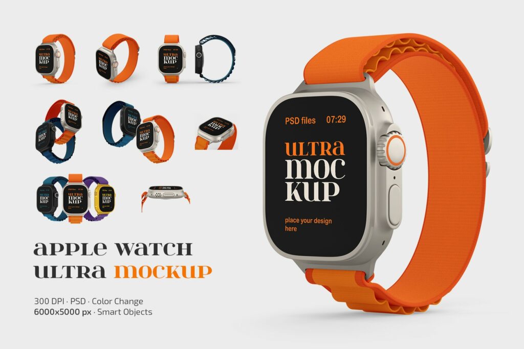 Apple Watch Ultra Mockup Set – MasterBundles