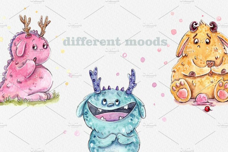 Emotional Monsters - 9 characters – MasterBundles