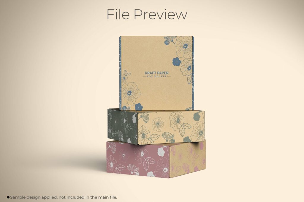 Square Kraft Paper Mailer Box Mockup – MasterBundles