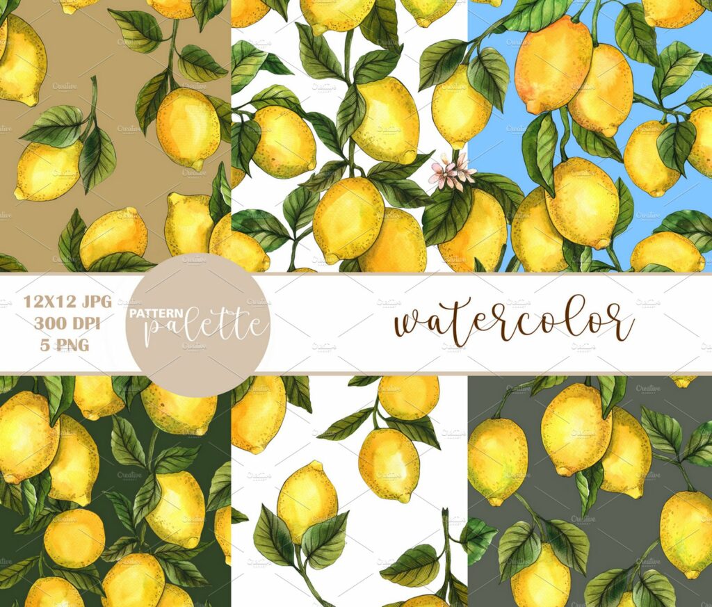 Watercolor Lemons Collection – MasterBundles