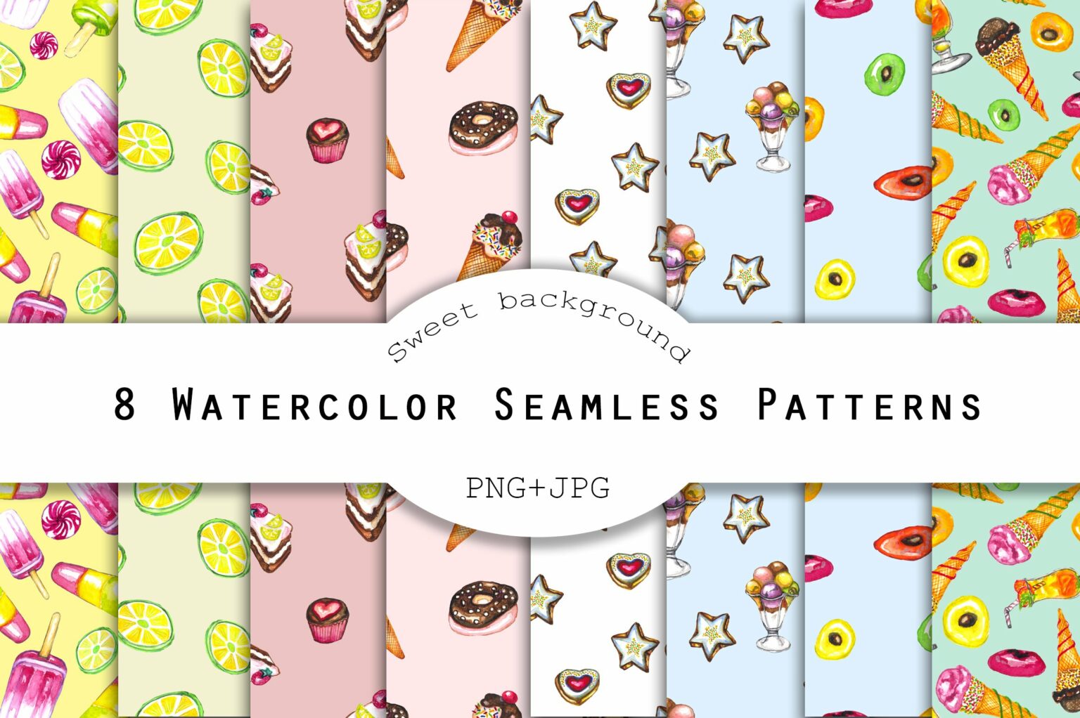 Watercolor Sweet collection pattern – MasterBundles