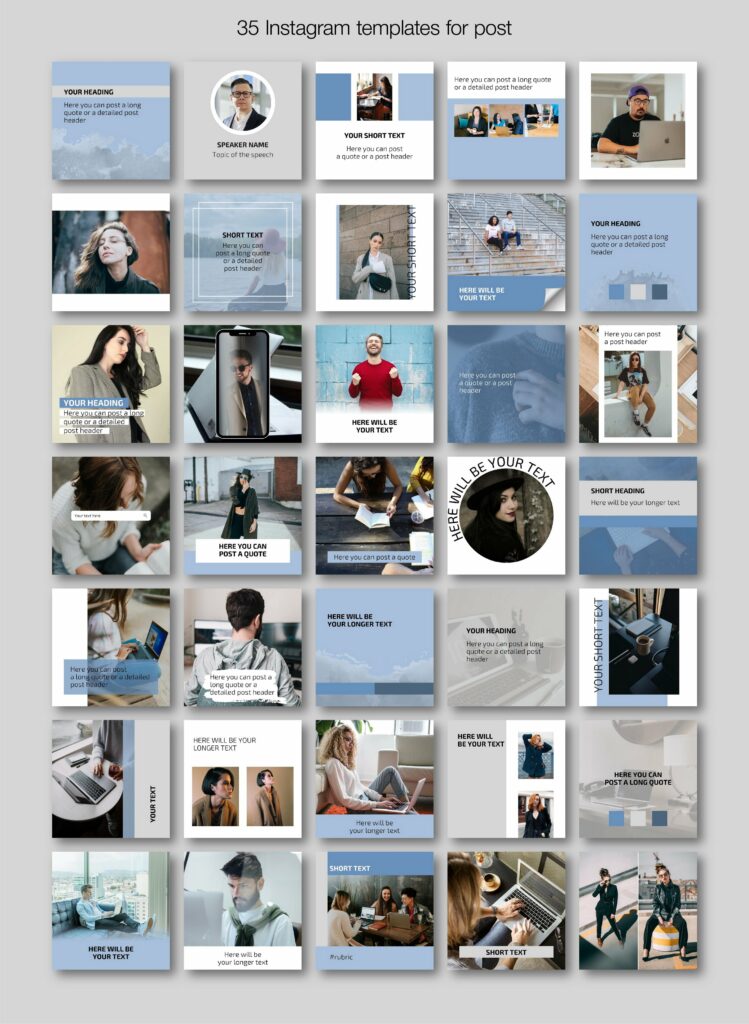 Blue CANVA Instagram Templates – MasterBundles