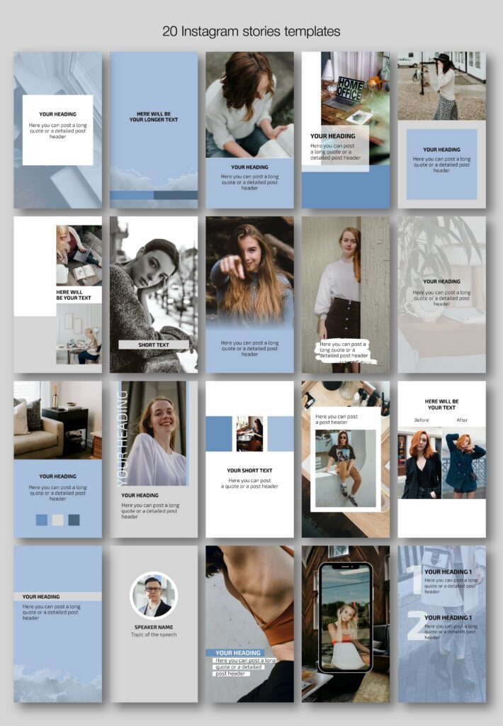 Blue CANVA Instagram Templates – MasterBundles