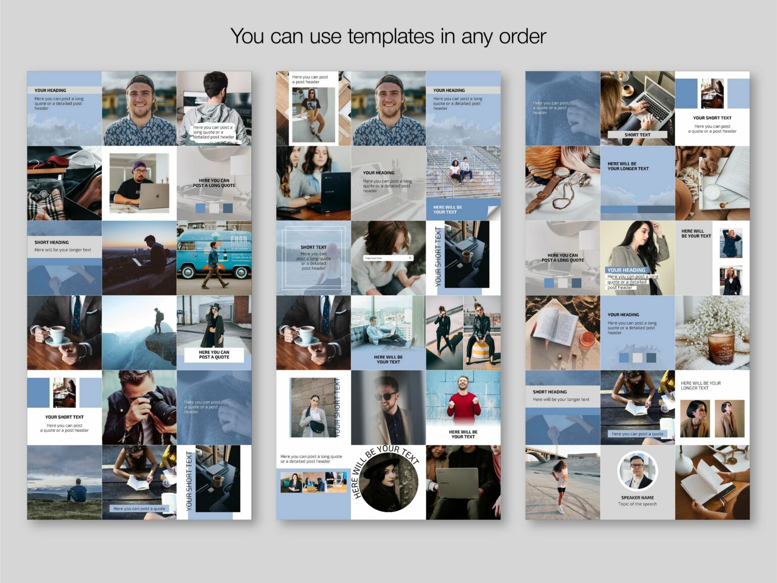 Blue CANVA Instagram Templates – MasterBundles